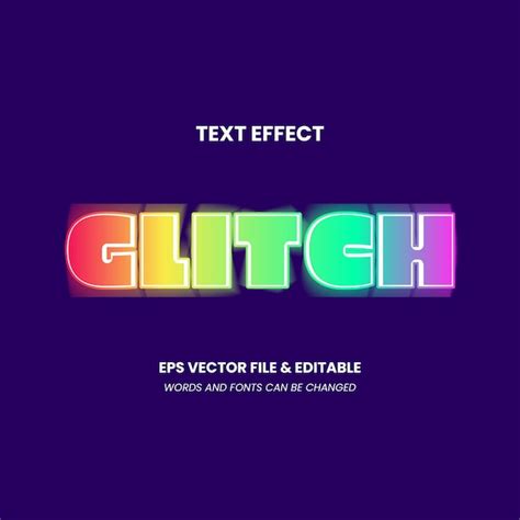 Premium Vector Text Effect Gradient Glitch