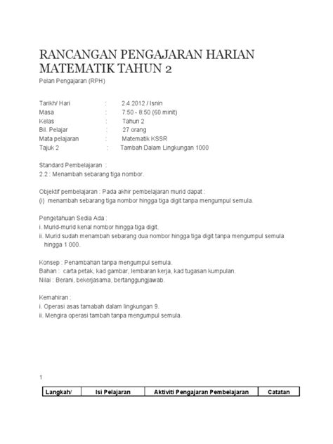 Pengajaran Tambah Tiga Nombor Tahun 2 Pdf