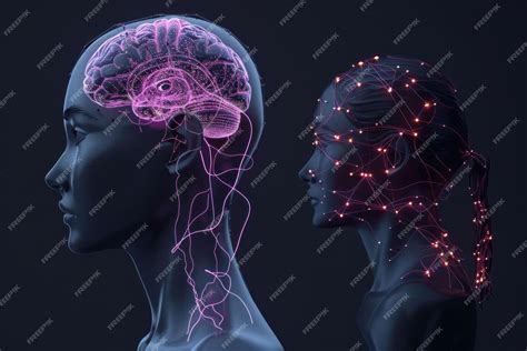 Abstract Representation Of A Human Brain And Neural Connections In A