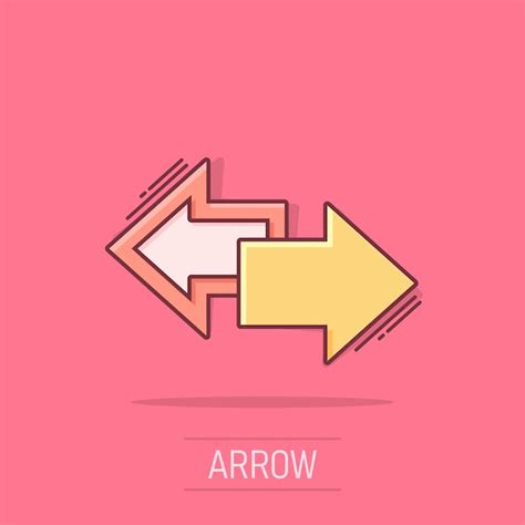 Vector Dessin Animé Flèche Gauche Et Droite Icône Dans Le Style De