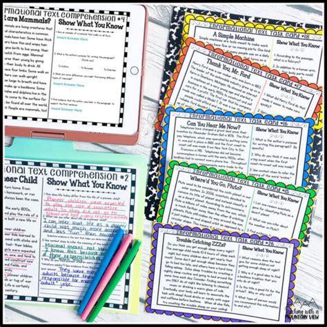 Reading Comprehension Passages Informational Text Teaching With A