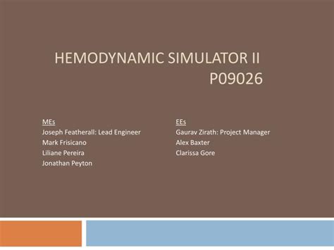 Ppt Hemodynamic Simulator Ii P09026 Powerpoint Presentation Free
