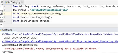 Biopython Chapter3生物序列对象biopython的transcribe Csdn博客