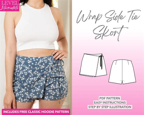 Skort Sewing Pattern Wrap Skort Pattern Skirt Sewing Pattern Shorts