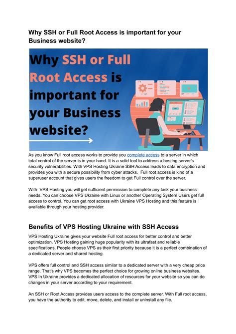 Ppt The Advantages Of Vps Hosting Ukraine With Ssh Root Access
