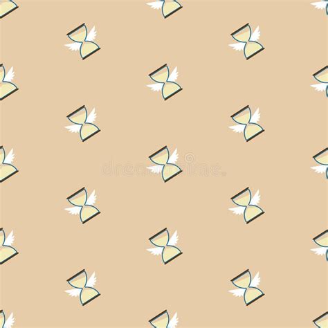 Seamless Pattern With Hourglass Cartoon Illustration Of Hourglass