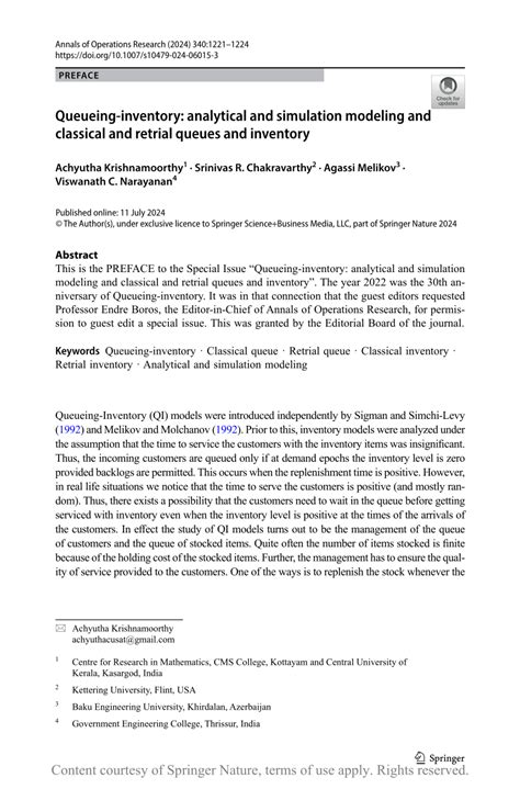 Queueing Inventory Analytical And Simulation Modeling And Classical And Retrial Queues And