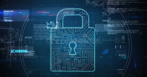 Image Of Padlock Data Processing And Text Over Scope Stock Illustration Illustration Of
