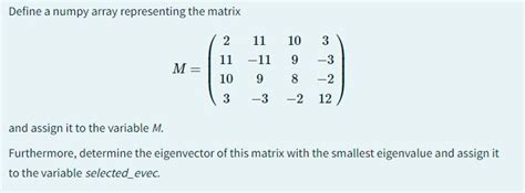 Solved Define A Numpy Array Representing The
