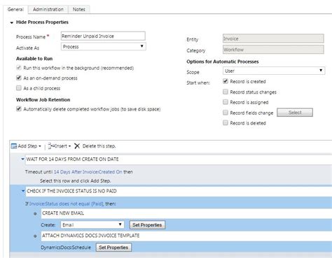 Email Unpaid Invoice Reminder With Dynamics Crm Workflow Crm