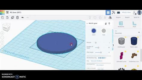Create M1 80t Gear With Tinkercad Shape Generator Youtube