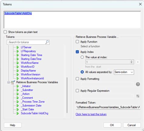 using a token as part of a variable laserfiche answers