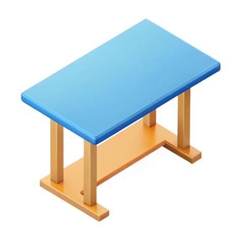 Glorious Classic Isometric Table With Flat Color Clean Lines Single Weight Stroke With