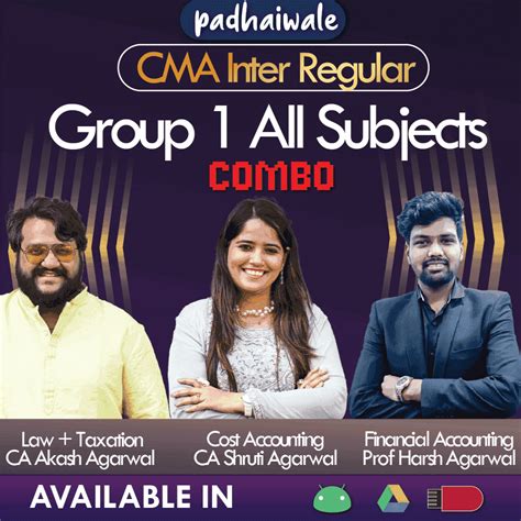 Cma Inter Group 1 All Subject Combo Regular Batch By Ca Akash Agarwal