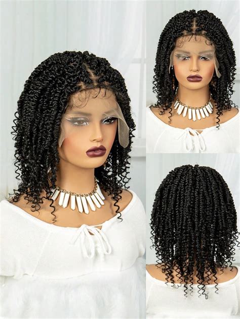Braided Wigs For Women Lace Front Knotless Box Short Twist Braided Wigs