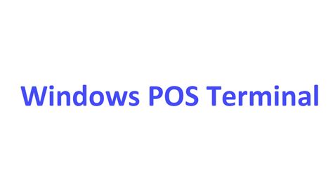Windows Pos Terminal