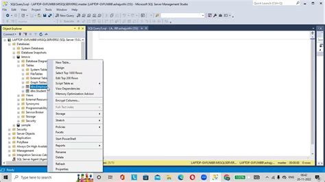 Renaming A Table Graphically In Sql Server Youtube
