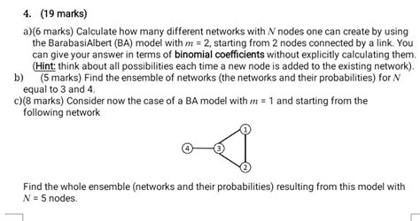 Solved A 6 Marks Calculate How Many Different Networks