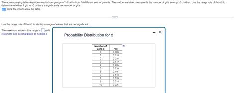 Solved Determine Whether Girl In Births Is A Chegg Com