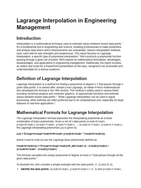 Lagrange Interpolation Explained Pdf Interpolation Algorithms