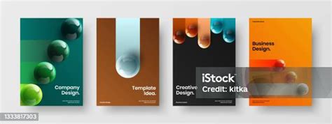 클린 매거진 커버 벡터 디자인 컨셉 컴포지션 현대 3d 공 전단지 일러스트 번들 A4 용지에 대한 스톡 벡터 아트 및 기타 이미지 A4 용지 개념 개체 그룹 Istock