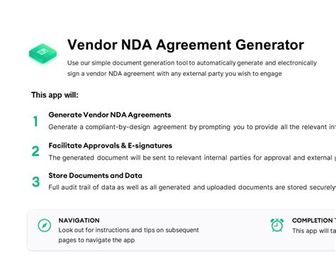 Vendor Nda Agreements Template And Contracts Checkbox