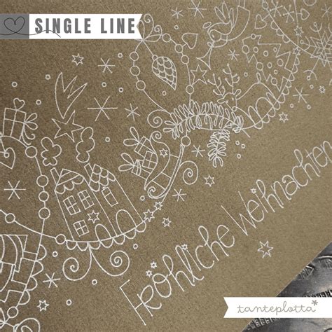 Single Line Datei Karte Weihnachtsgirlande 3 Formate