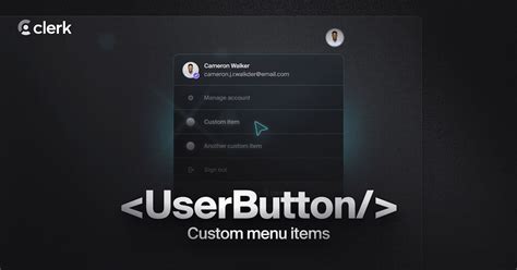 on linkedin add custom menu items to userbutton components