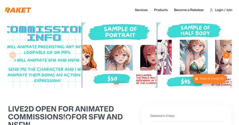 LIVE D OPEN FOR ANIMATED COMMISSIONS FOR SFW AND NSFW By Nizychuu Raket PH