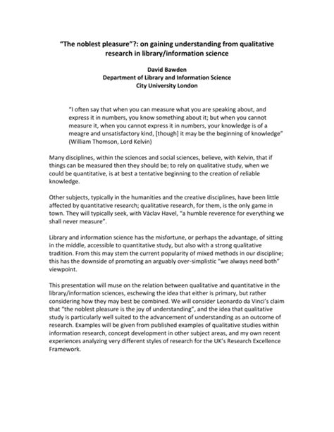 Qualitative Research In Library And Information Science