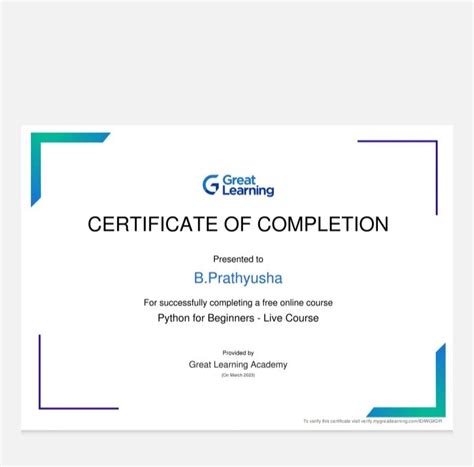 Prathyusha Bajari On Linkedin Greatlearning Python Certification