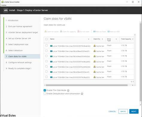 VCenter Install With VSAN Virtual Bytes