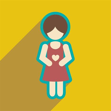 Flat Icon With Long Shadow Pregnant Girl Vector Ai Eps Uidownload