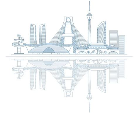 成都城市标志建筑线条插画图片下载 花瓣网