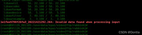 Arm Ffmpeg报错：invalid Data Found When Processing Input（没解决）（在ubuntu上能正常运行）（重新交叉编译后问题解决） Csdn博客