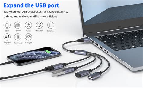 Amazon Com Mogood In Usb Splitter Cable Usb To Usb Power Data Adapter For Mac Car Xbox