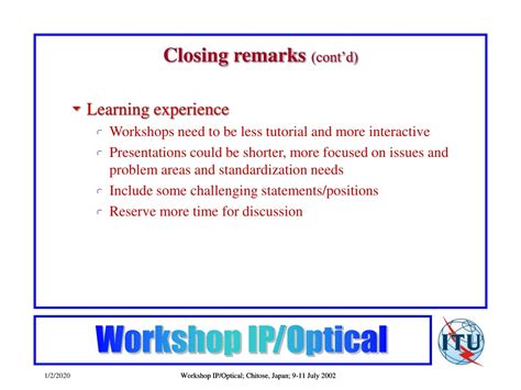 PPT Closing Remarks PowerPoint Presentation Free Download ID