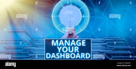 Writing Displaying Text Manage Your Dashboard Business Concept Web Landing Page To Manage