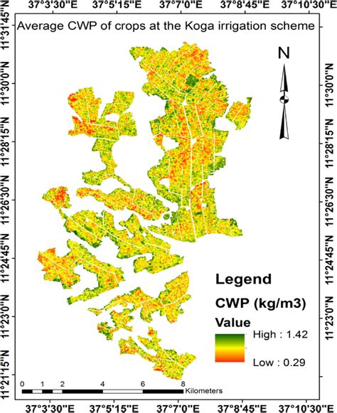 Average Crop Water Productivity Cwp Of The Koga Irrigation Scheme