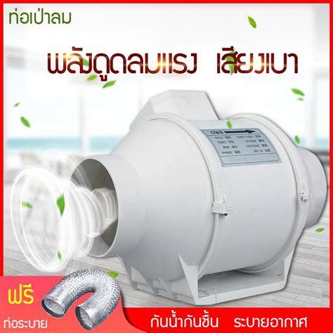 ♘พัดลมระบายอากาศ พัดลมระบายในห พัดลมดูดอากาศ 4 นิ้ว มอเตอร์ 40w แถมฟรีท่ออลูมิเนียมฟอยล์ 1 เมตร