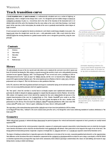 Track Transition Curve Pdf Geometry Mathematical Analysis