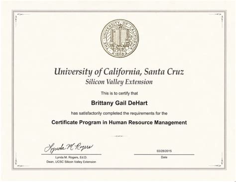 Ucsc Hr Cert Pdf