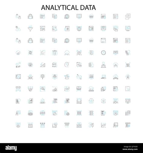 Analytical Data Icons Signs Outline Symbols Concept Linear
