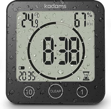 Amazon Com KADAMS Digital Bathroom Shower Kitchen Wall Clock Timer With Alarm Waterproof For