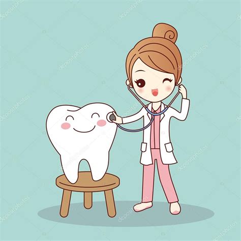 Doutor De Dentista Bonito Dos Desenhos Animados Com Dente ótimo Para O
