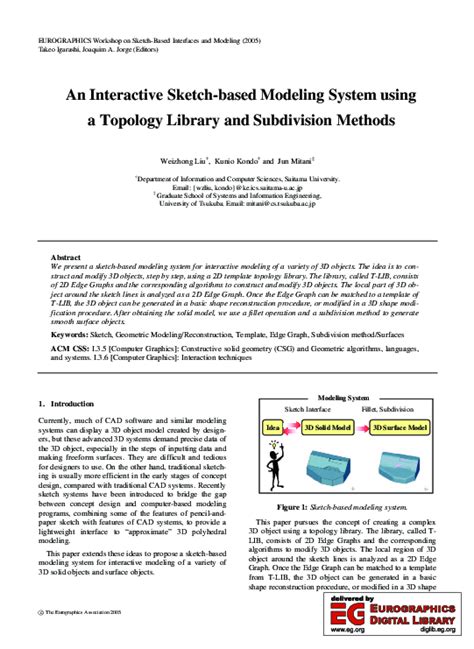 Pdf An Interactive Sketch Based Modeling System Using A Topology
