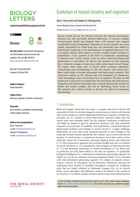 Pdf Evolution Of Neural Circuitry And Cognition
