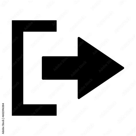 Black Logout Exit Arrow Icon Sign Out Log Out File Share Import Export Simple Flat Design
