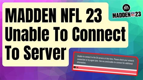 How To Fix Madden NFL 23 Unable To Connect To EA Server Error YouTube
