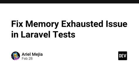 Fix Memory Exhausted Issue In Laravel Tests Dev Community